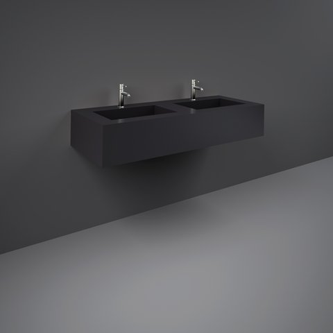 RAK-PRECIOUS - PRECT12347105A - UNI DARK Black Wash Basin Wall Hung Uni ...